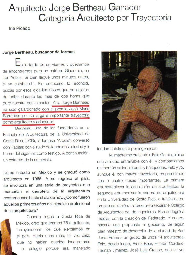 Un "obelisco fi" para Jorge Bertheau, Premio Nacional de Arquitectura ...